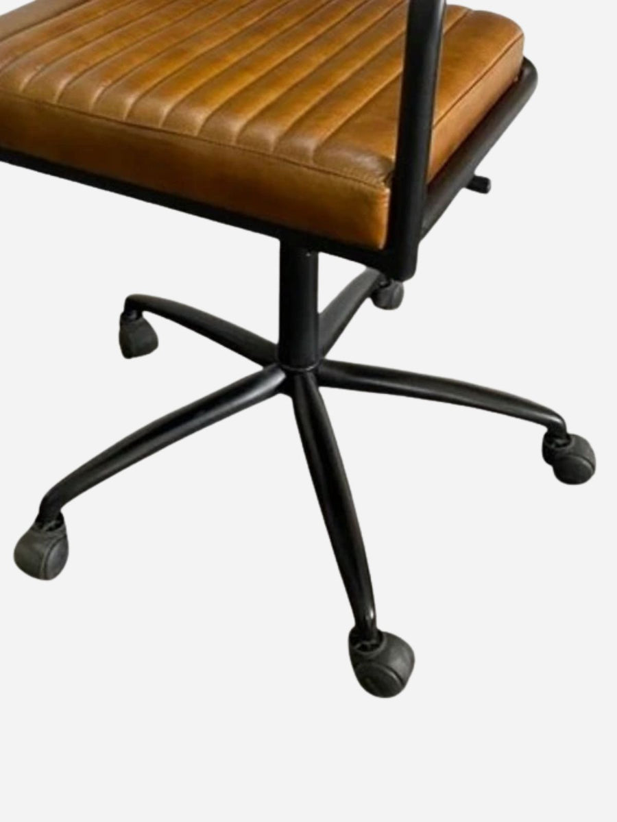 Dexter Office Chair, Brown Leather – Celadon at Home
