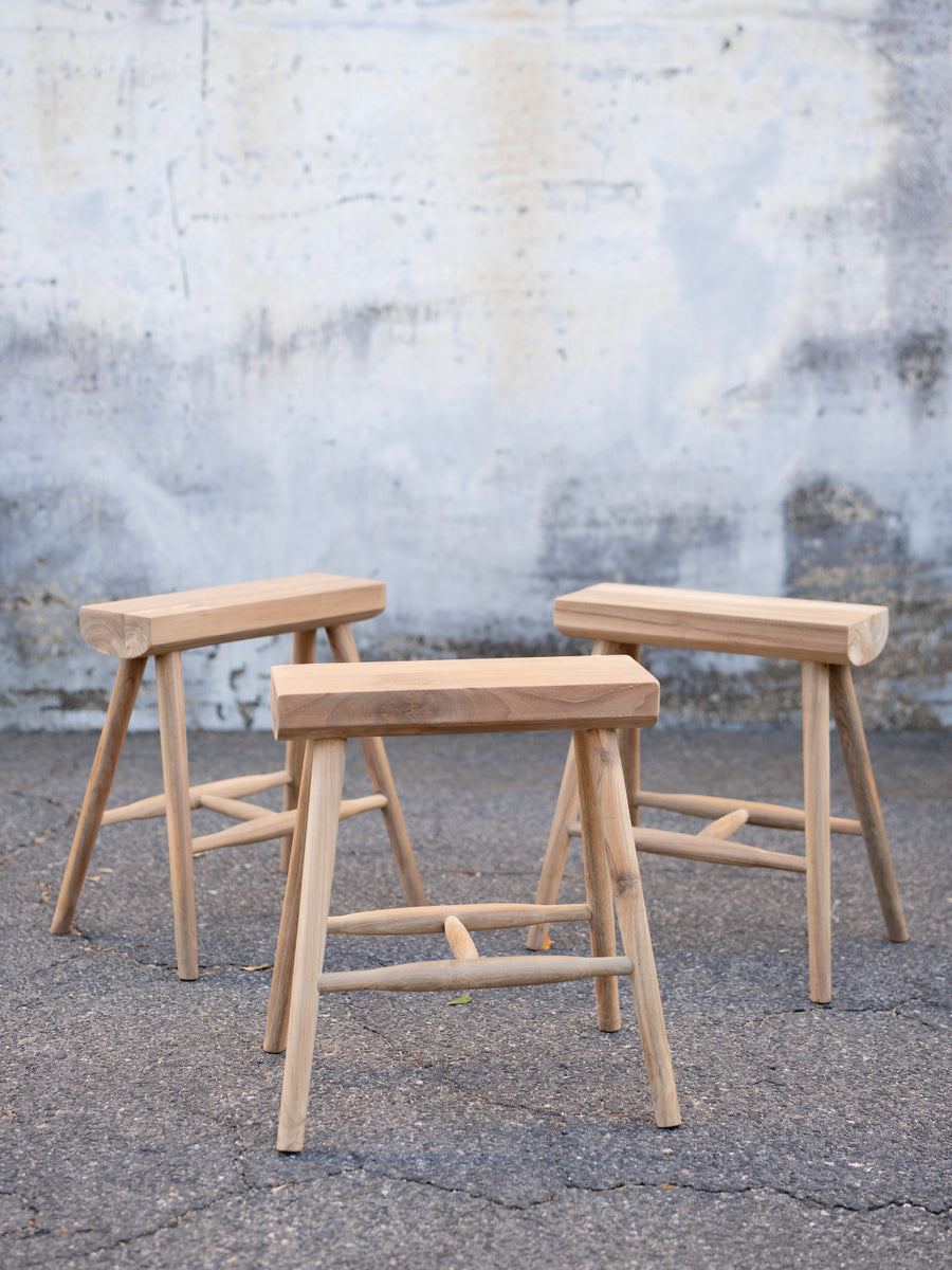 Sumiko Small Teak Stool – Celadon at Home