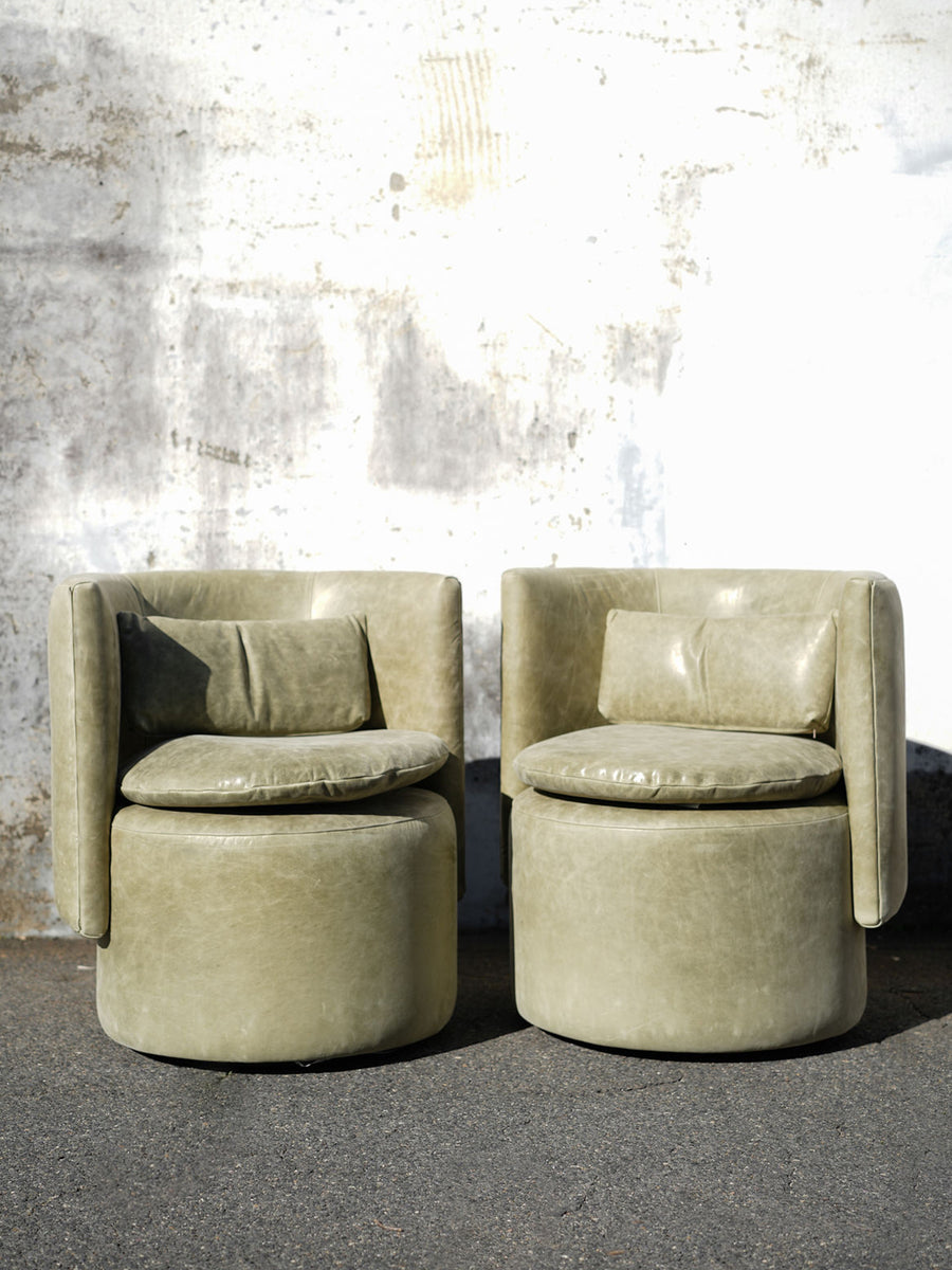Buttercup Leather Swivel Chair – Celadon at Home