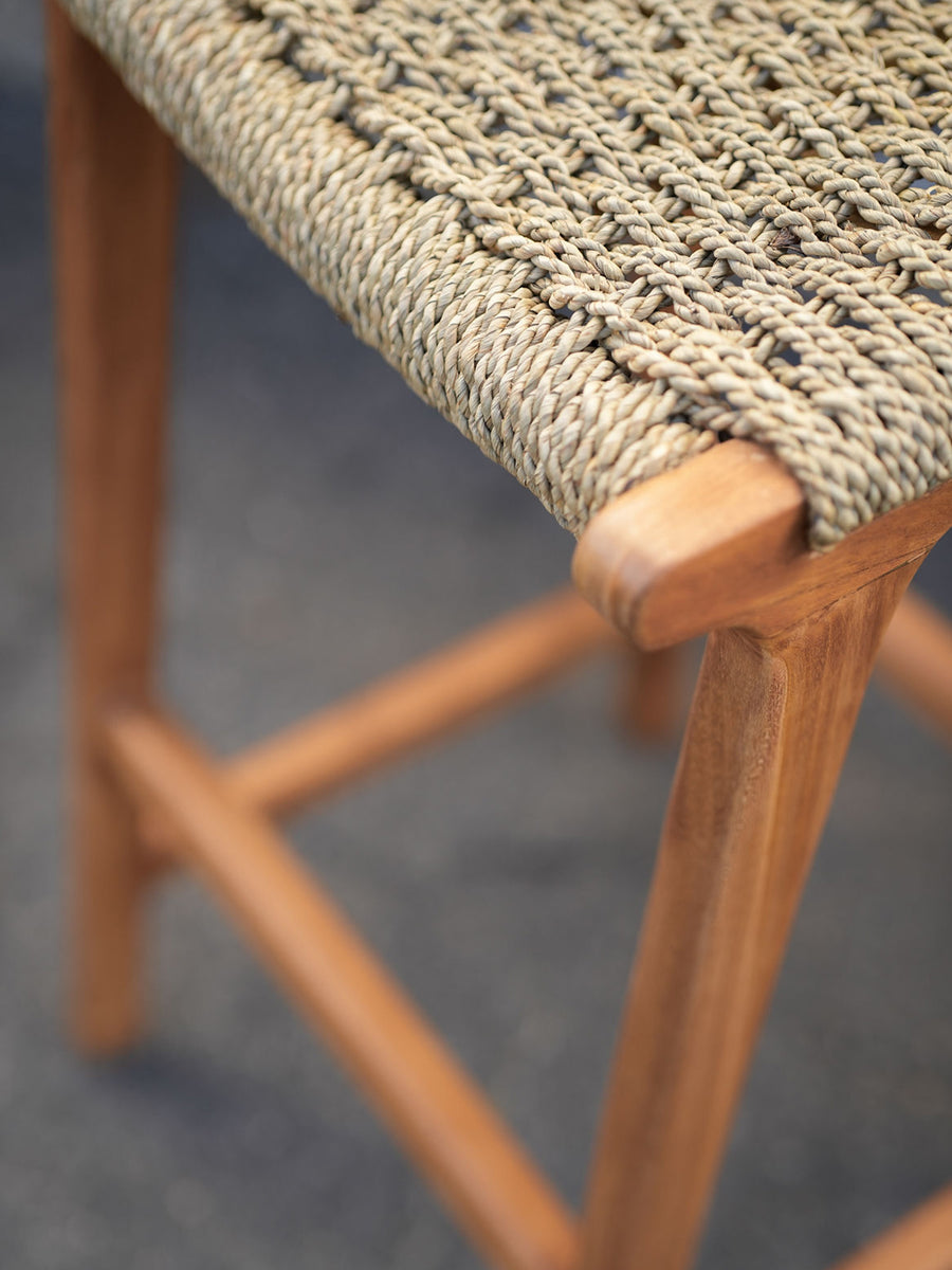 Cony Seagrass Backless Stool – Celadon at Home